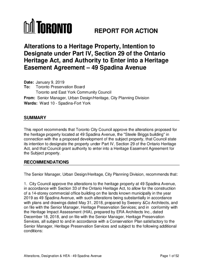 Fillable Online Alterations to a Heritage Property, Intention to ...