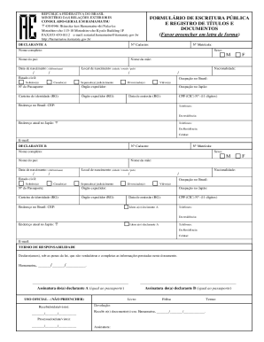 Fillable Online Fillable Online FORMULRIO DE SOLICITAO DE REGISTRO DE ... Fax Email Print ...