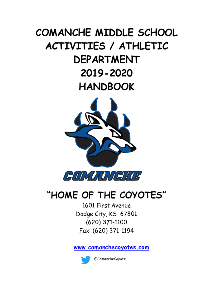 Fillable Online COMANCHE MIDDLE SCHOOL ACTIVITIES / ATHLETIC DEPARTMENT ...