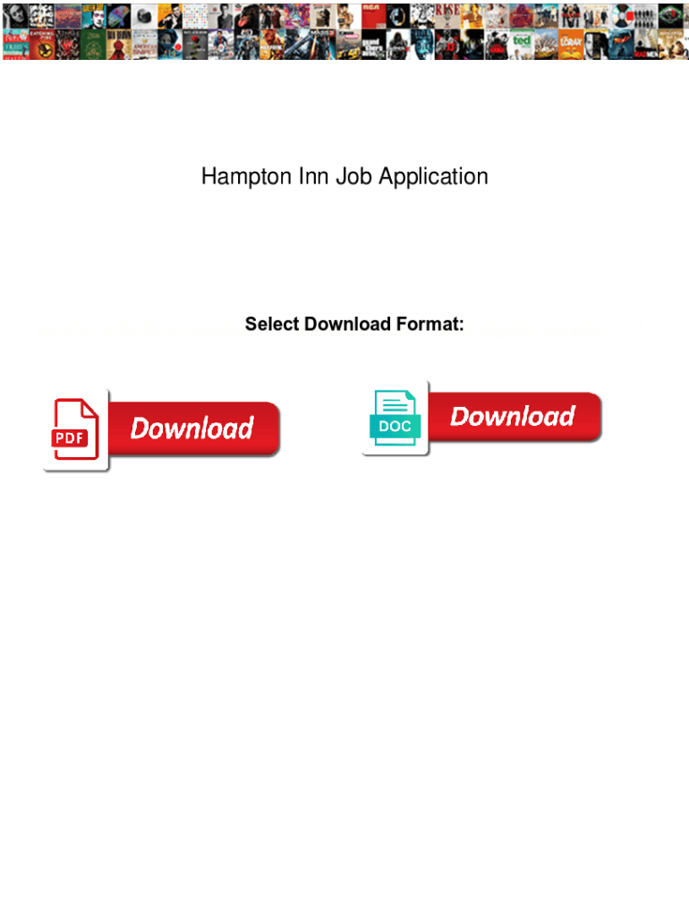 Fillable Online Hampton Inn Job Application. Hampton Inn Job ...