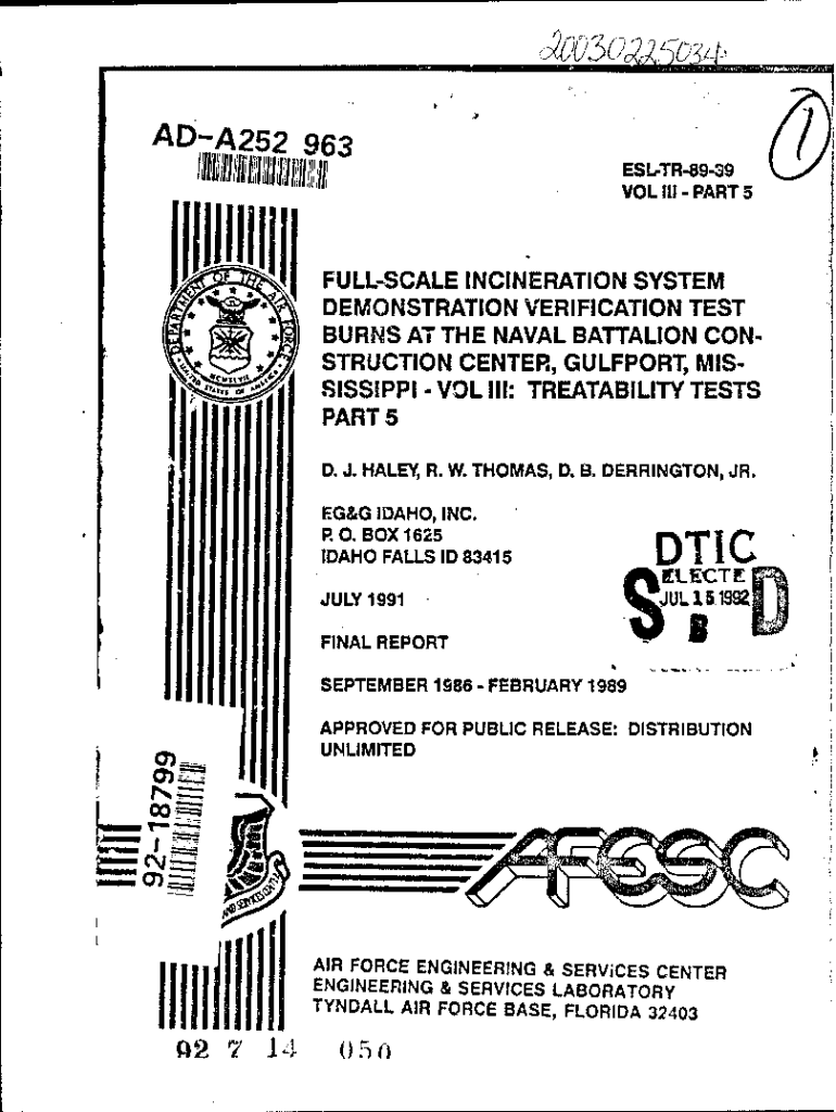 Fillable Online Full-scale incineration system trial burns at the Naval ... Fax Email Print ...
