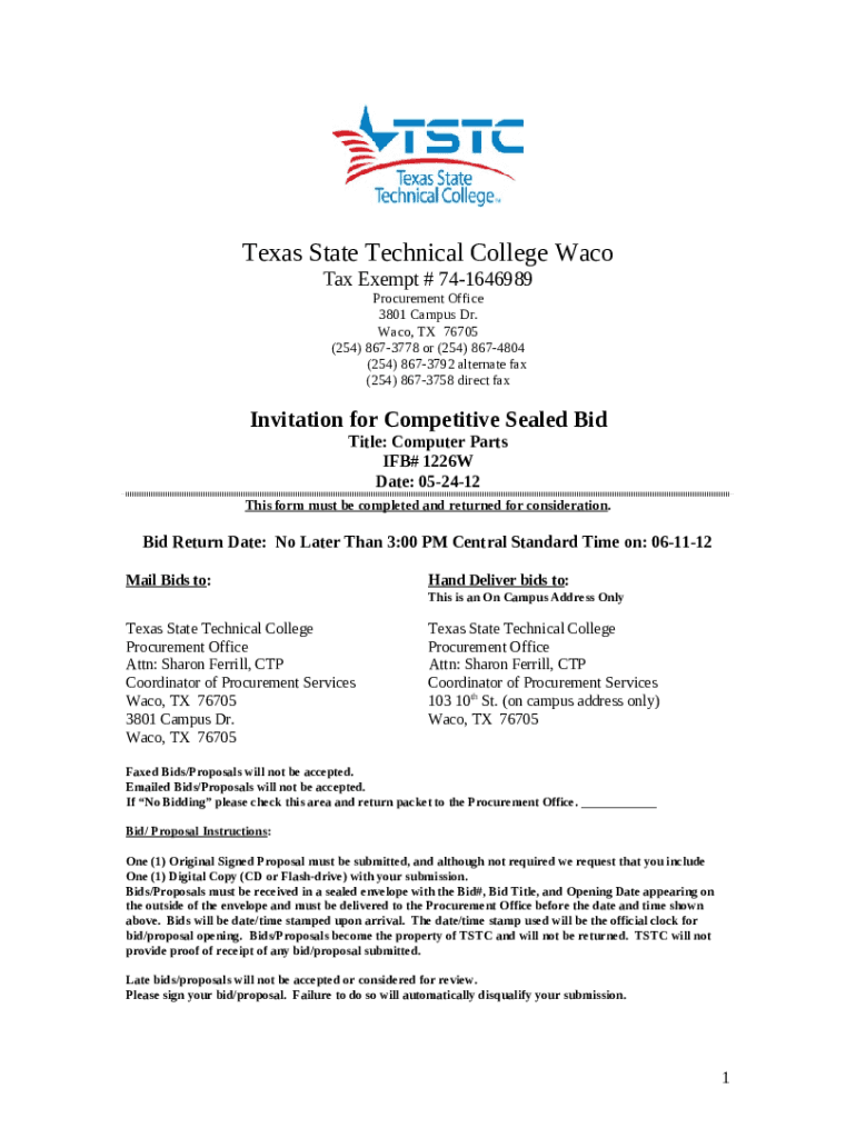 DOC Texas State Technical College Waco Doc Template | pdfFiller