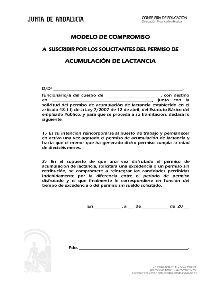 Fillable Online MODELO DE COMPROMISO A SUSCRIBIR POR LOS SOLICITANTES ...