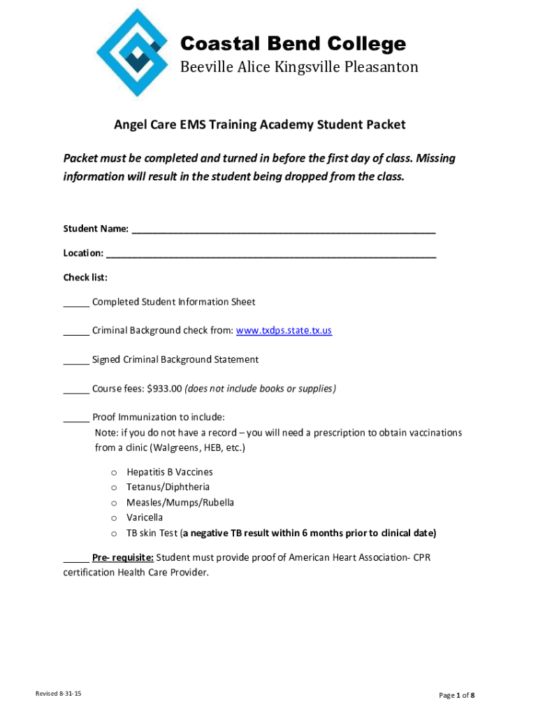 Fillable Online Coastal Bend College Alice Partners with HALO-Flight EMS ... Fax Email Print ...