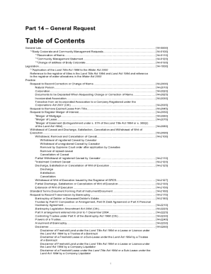 Fillable Online Part 14 General Request. Land Title Practice Manual ...