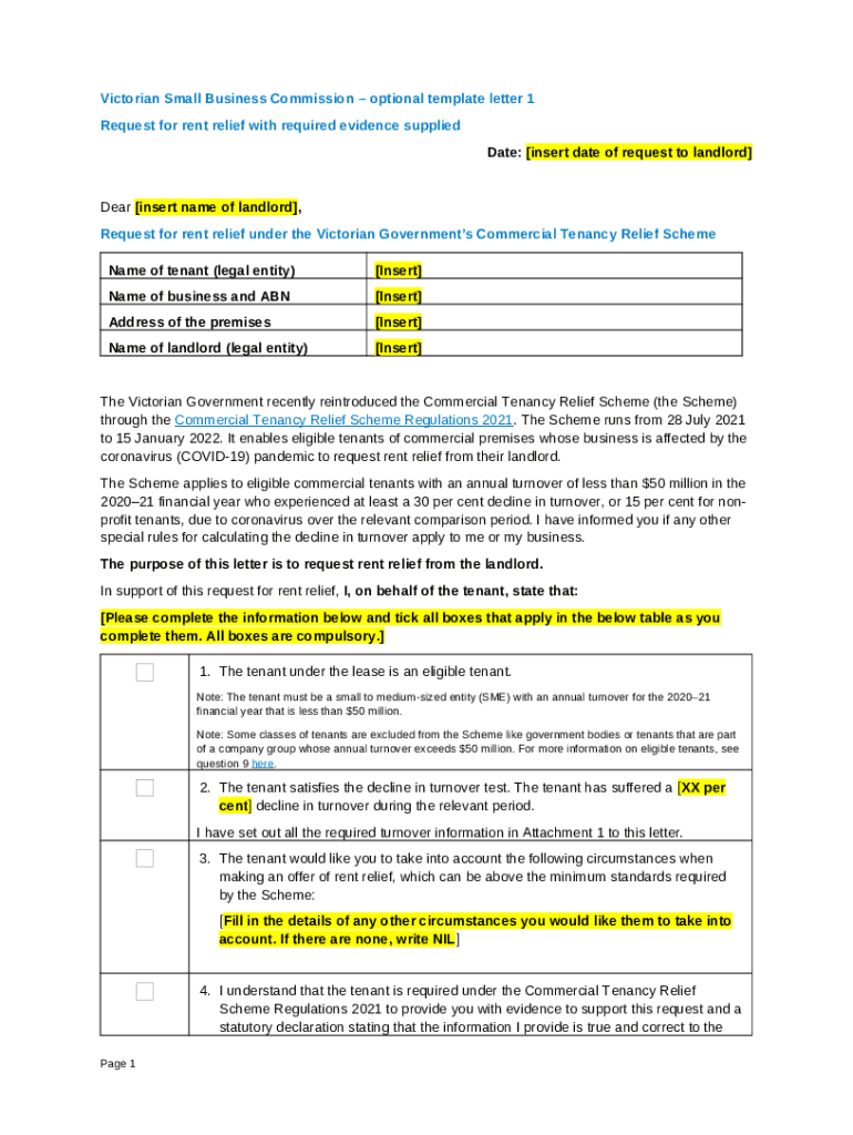 Process for commercial tenants and landlordsVictorian ... Doc Template ...