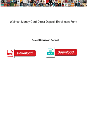 Fillable Online Walmart Money Card Direct Deposit Enrollment Form ...