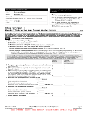 Fillable Online Official Form 122A-1SUPP "Statement of Exemption From ...