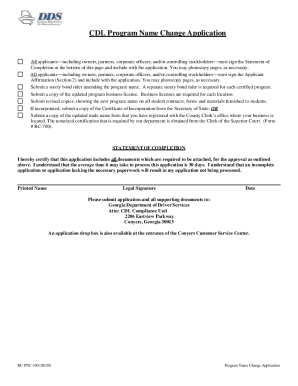 Fillable Online Fillable Online Program Name Change Application Fax ...