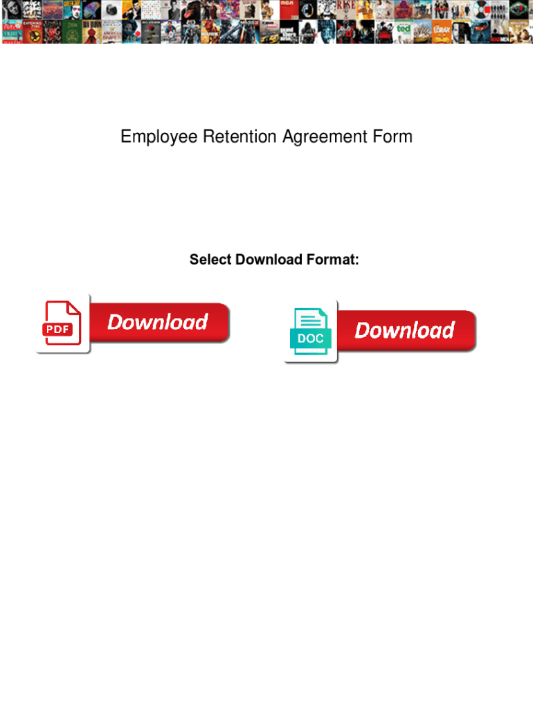 Fillable Online Employee Retention Agreement Form. Employee Retention ...