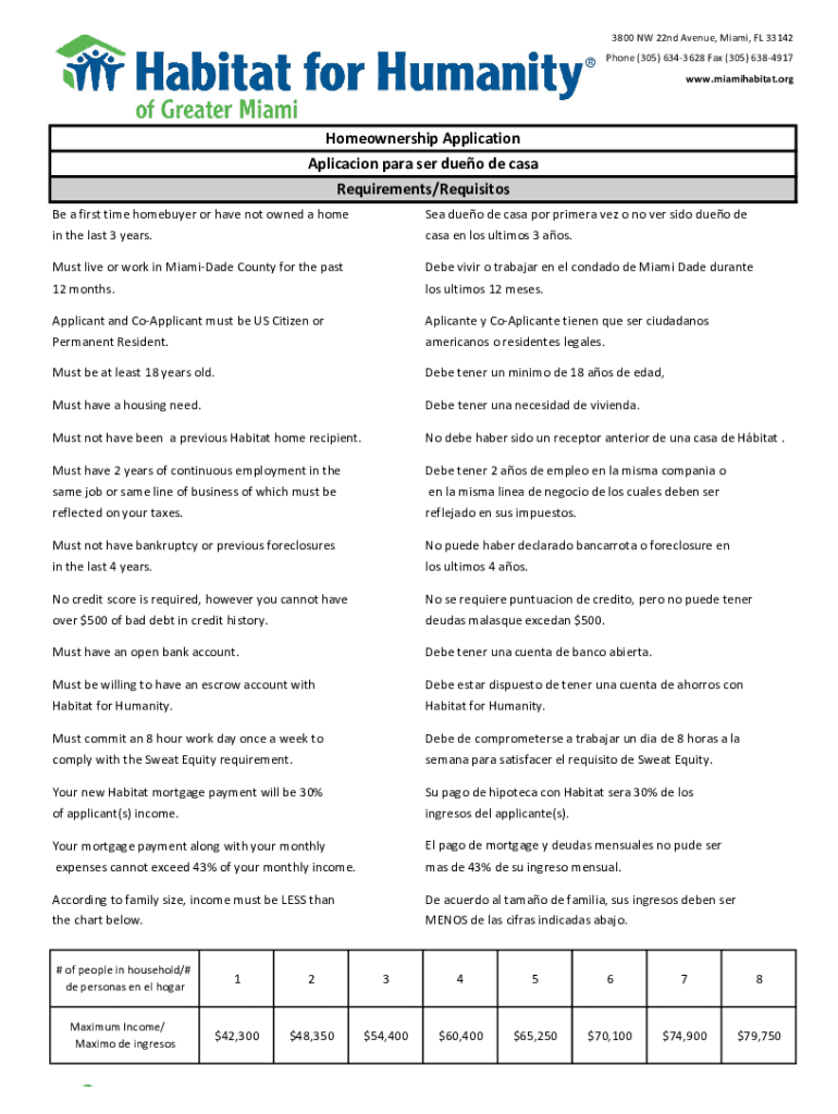 Fillable Online Requirements/Requisitos Homeownership Application ... Fax Email Print - pdfFiller