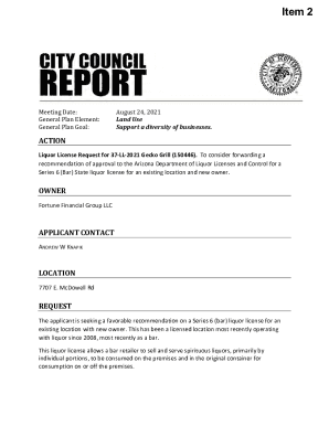 Fillable Online Item 3 CITY COUNCIl REPORT Fax Email Print - pdfFiller