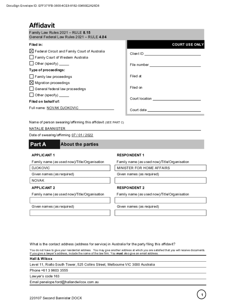 Sample Affidavit Family Law And Child Support Nsw - Fill Online ...