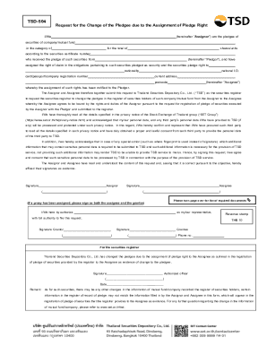 Fillable Online Changing the pledgee due to the assignment of pledge ...