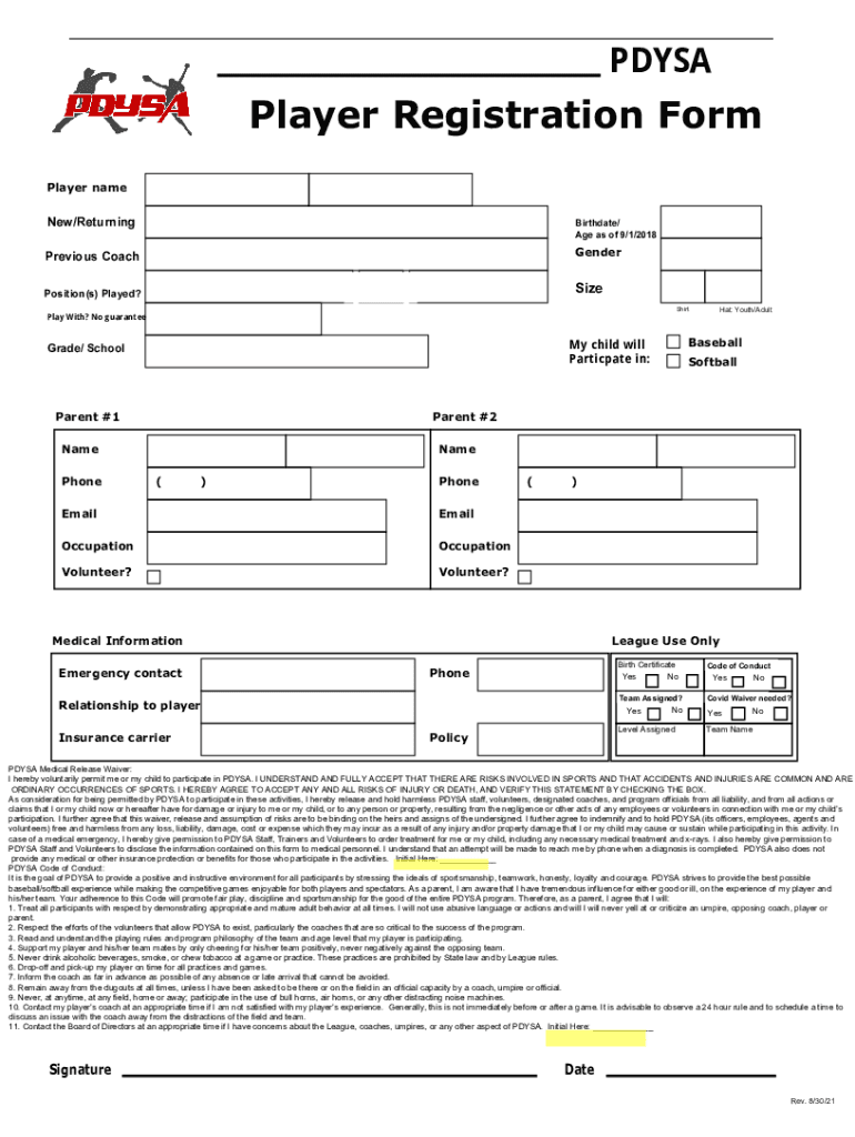 Fillable Online dt5602vnjxv0c.cloudfront.net portals 20642PDYSA Little League Player ...