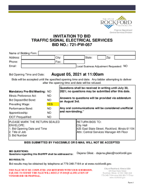 Fillable Online Fillable Online traffic signal electrical services, bid no ... Fax Email Print ...