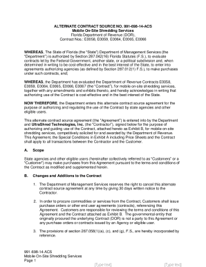 Fillable Online ALTERNATE CONTRACT SOURCE NO. 991-698-14-ACS Mobile On ...