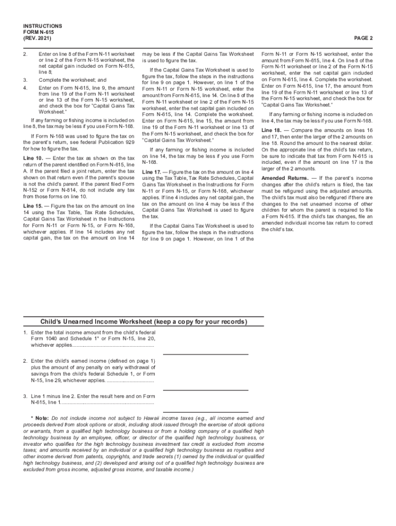 Fillable Online Form N-615 Instructions, Rev. 2021. Forms 2021 - Web ...