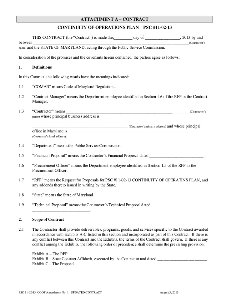 Fillable Online www.fema.govpdfaboutContinuity of Operations Plan ...