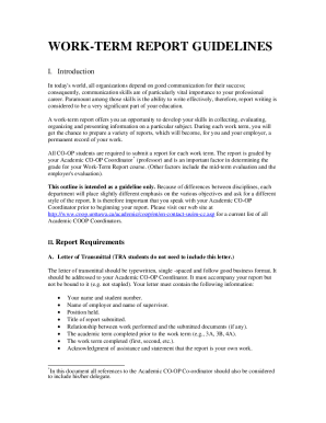 Fillable Online WORK-TERM REPORT GUIDELINES - coop.uottawa.ca Fax Email ...