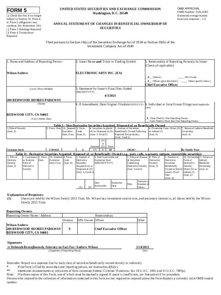 ELECTRONIC ARTS INC. (. EDGAR Online Pro Doc Template | pdfFiller