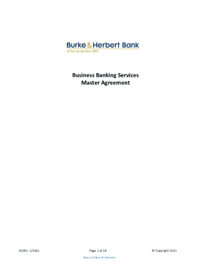 Fillable Online Business Banking Services Master Agreement. Business ...