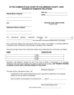 Fillable Online Law Facts: Divorce, Dissolution & Separation - Ohio ...