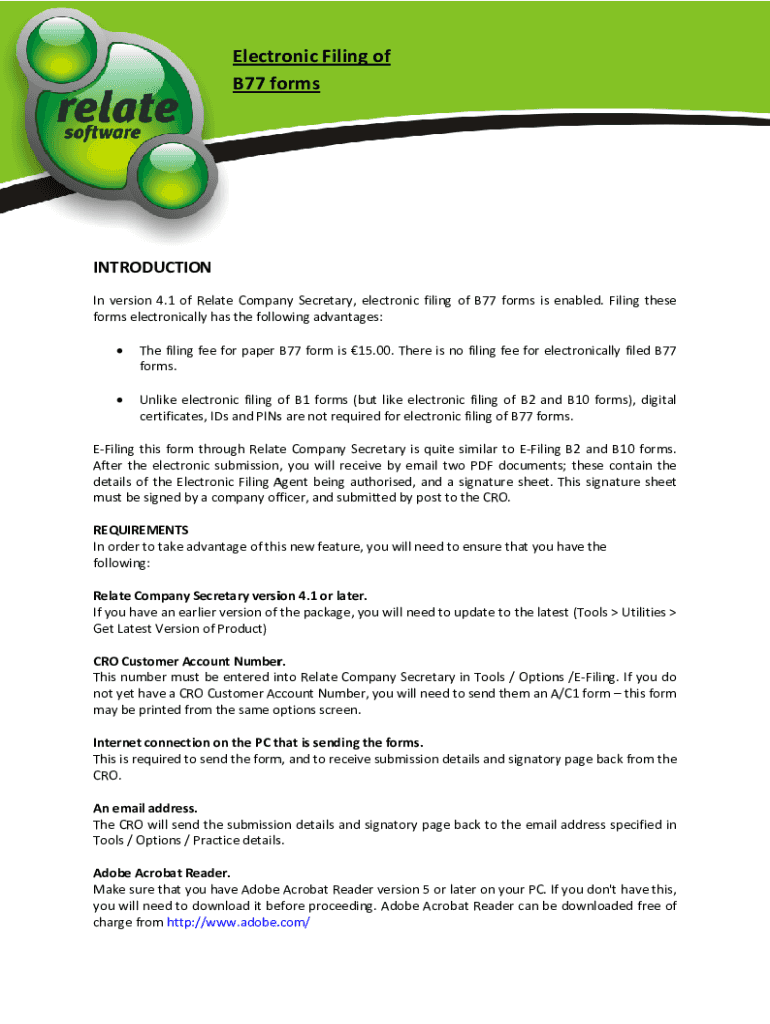 Fillable Online Fillable Online Electronic Filing of B2 and B10 forms ...