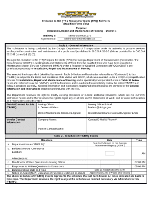 Fencing ITB Template - 3-25-16 Final Doc Template | pdfFiller