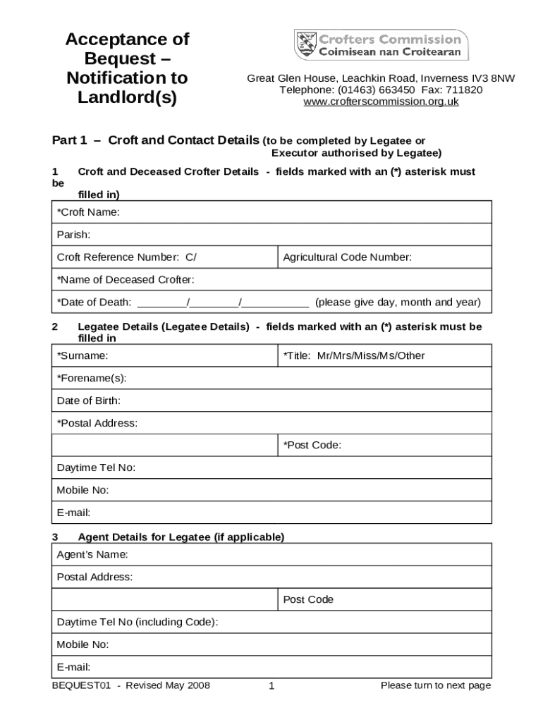 PDF Crofting Register G Doc Template | pdfFiller