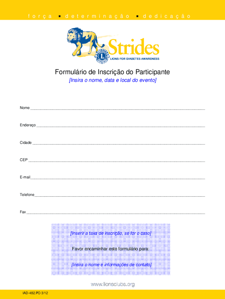 Fillable Online IAD 482.PO (Strides Registration Form) Fax Email Print - pdfFiller