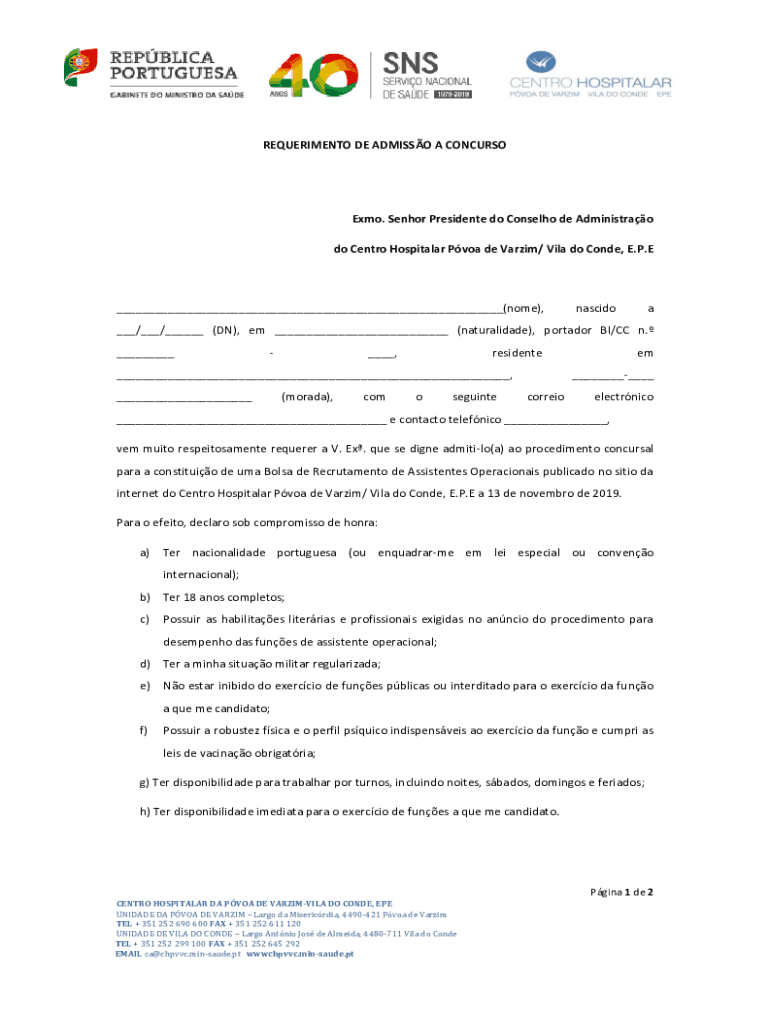 Fillable Online Exmo. Senhor Presidente do Instituto Superior de ...