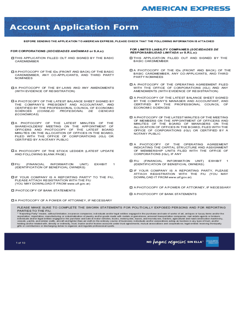 Fillable Online American Express Card Application Form (Minimum Annual ...