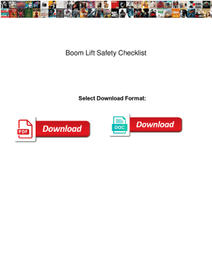 Fillable Online Boom Lift Safety Checklist. Boom Lift Safety Checklist ...