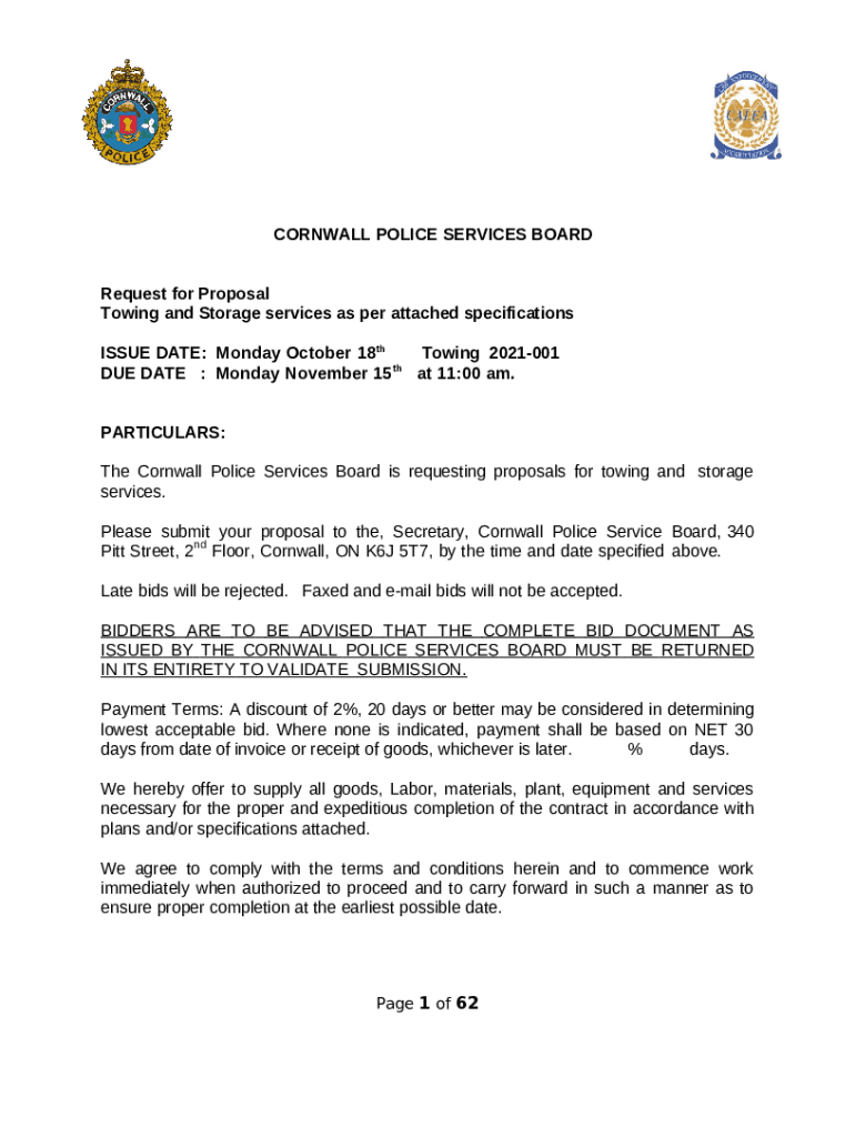Online CORNWALL COMMUNITY POLICE SERVICES BOARD ... Doc Template ...
