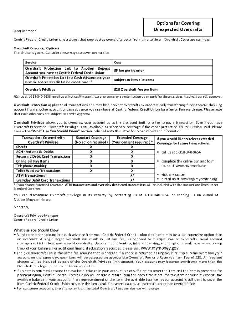 Fillable Online ReferenceReferenceOverdraft and Non-Sufficient Funds ...