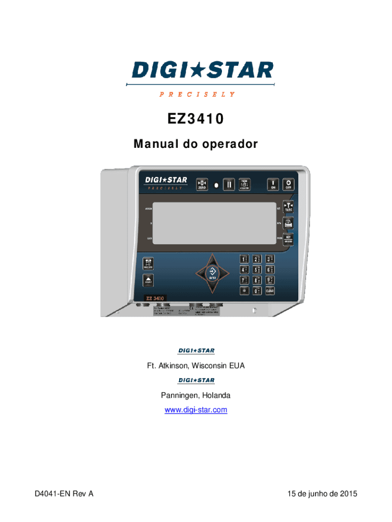 Fillable Online EZ3410 - Digi-Star Fax Email Print - pdfFiller