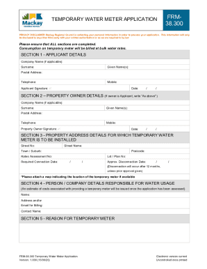 Fillable Online Application for a Temporary Meter - Water - Form Fax ...