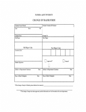 Fillable Online CHANGE OF MAJOR FORM - ahealth.famu.edu Fax Email Print - pdfFiller