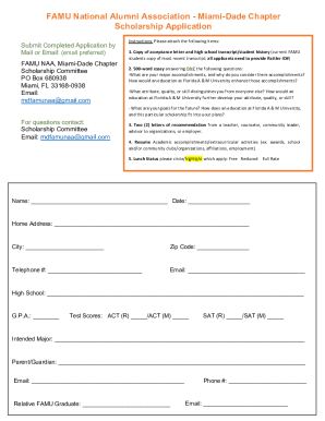 Fillable Online Fillable Online Miami Dade Chapter - FAMU National Alumni ... Fax Email Print ...