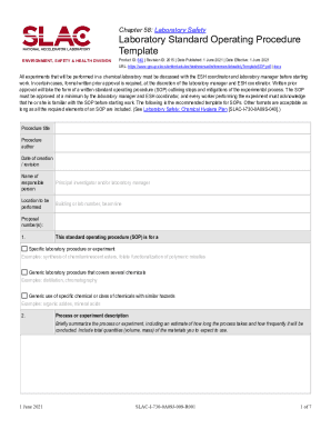 Fillable Online www-group slac stanford Laboratory Standard Operating ...