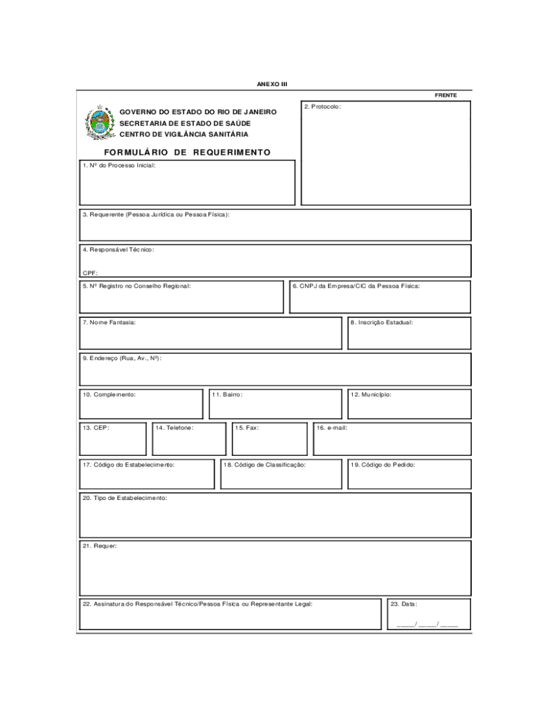 Fillable Online Secretaria de Estado da Sade SECRETARIA DE ESTADO DA ...