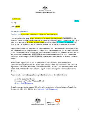 Fillable Online cecs anu edu DfE Grant Offer Letter Final - GOV ...