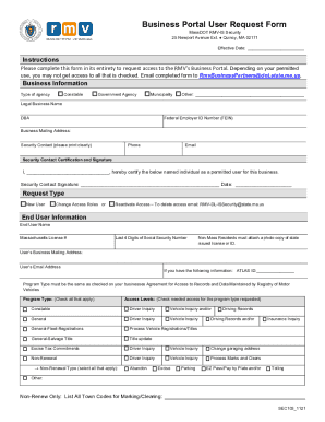 Fillable Online Business Portal User Request Form Fax Email Print ...