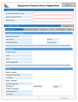 Fillable Online Equipment Finance Application Form Fax Email Print ...