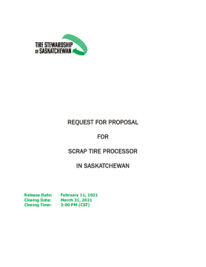 Fillable Online REQUEST FOR PROPOSAL FOR SCRAP TIRE PROCESSOR IN ...