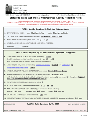 Fillable Online DEEP Inland Wetlands & Watercourses Activity Reporting Form Fax Email Print ...