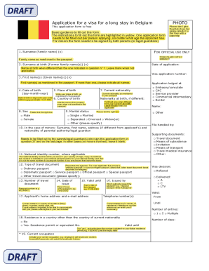 Fillable Online Belgium Visa Application Form For Long Stay Fax Email ...