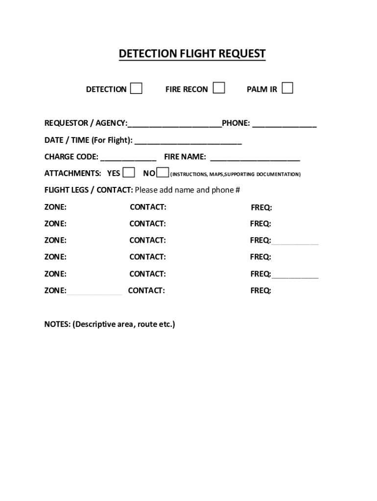 Fillable Online DETECTION FLIGHT REQUEST Fax Email Print - pdfFiller