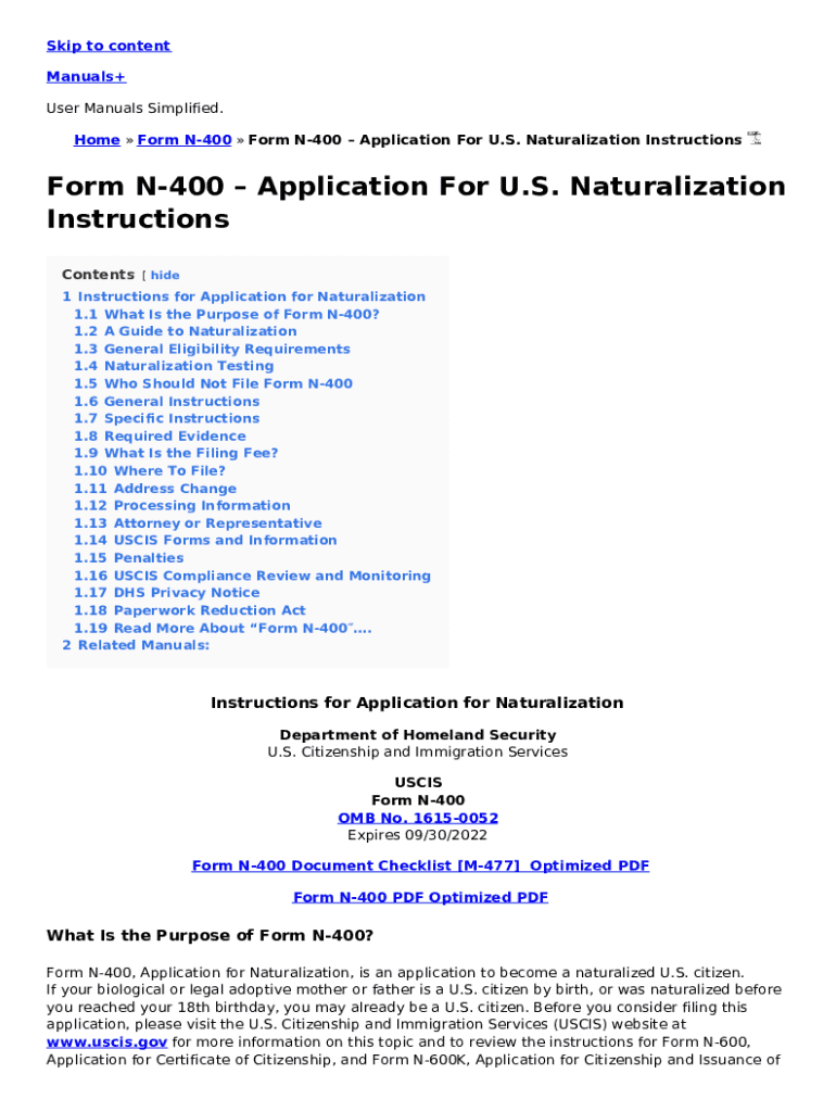 Fillable Online How To Apply For US Citizenship ( Form N400 or ...
